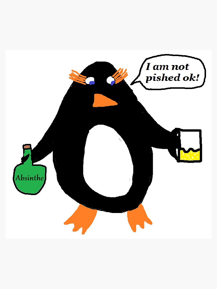 "Badly Drawn - Drunk Penguin" Sticker for Sale by hybridsquiz | Redbubble