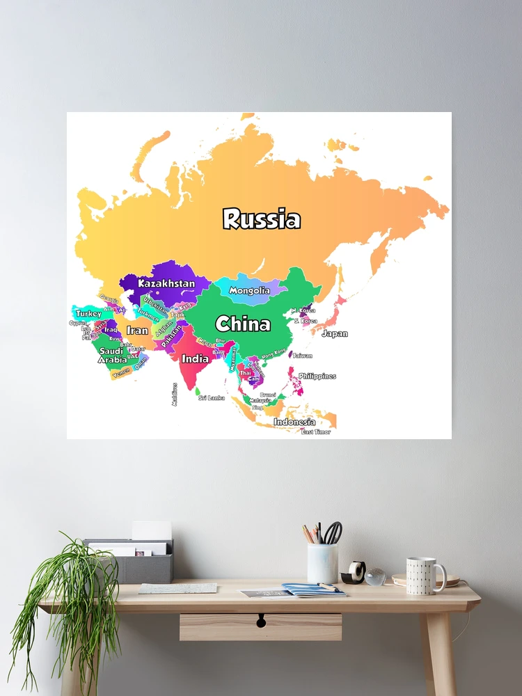 Large Map Of Asia Easy To Read And Printable