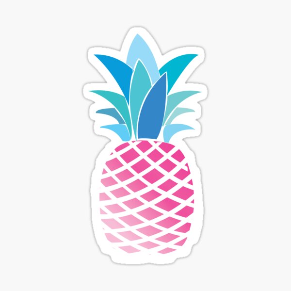 "Pink and Blue Pineapple " Sticker by AllySchilly | Redbubble