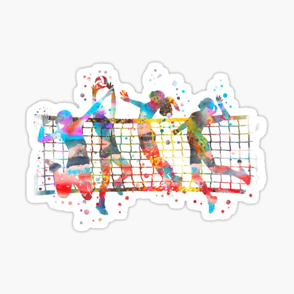 "Volleyball girl" Sticker for Sale by Rosaliartbook | Redbubble
