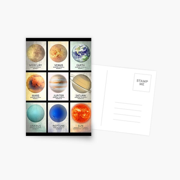 "The Planets of our Solar System" Postcard for Sale by rogue-design ...