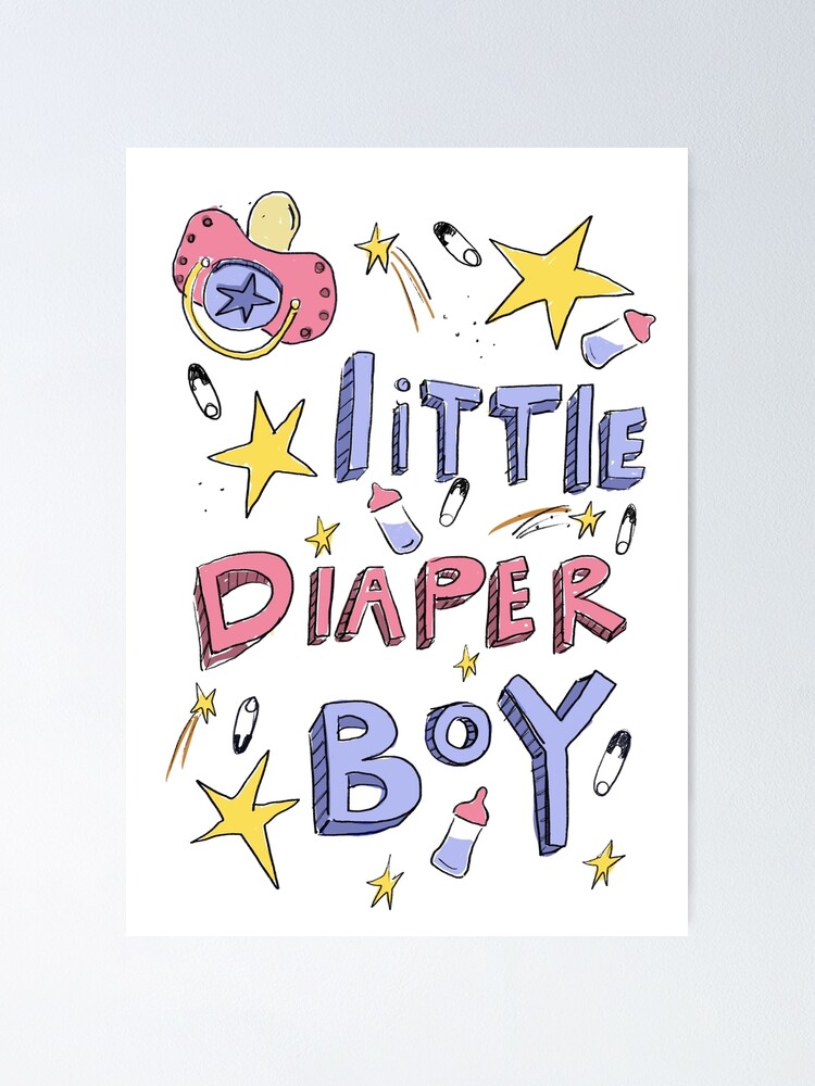 "Little Diaper Boy abdl tshirt" Poster by thelittleranger | Redbubble