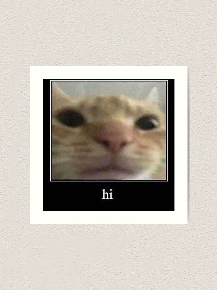 "Hi Cat Meme" Art Print by Goath | Redbubble