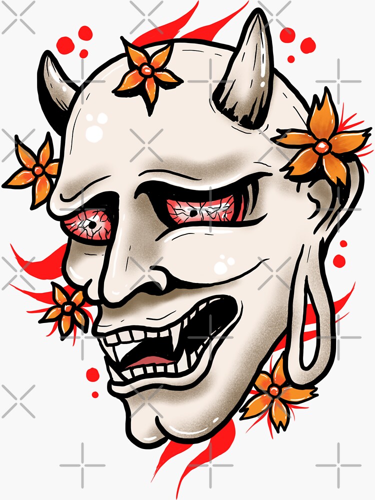 "Hannya Demon" Sticker for Sale by Diardo | Redbubble