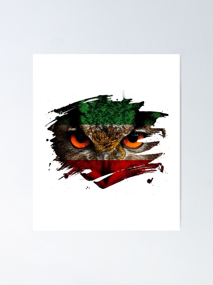 "Persia Flag and Menacing Owl" Poster by ockshirts | Redbubble