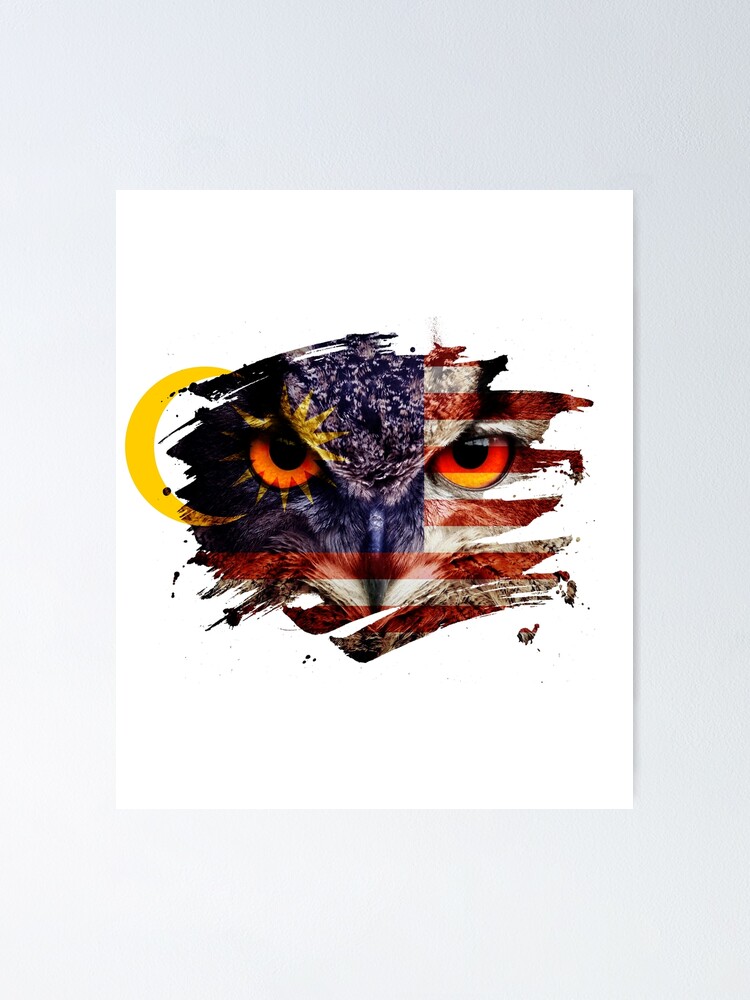 "Malaysia Flag and Menacing Owl" Poster by ockshirts | Redbubble