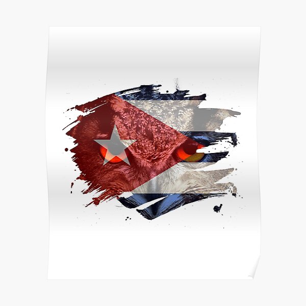 "Cuba Flag and Menacing Owl" Poster for Sale by ockshirts | Redbubble