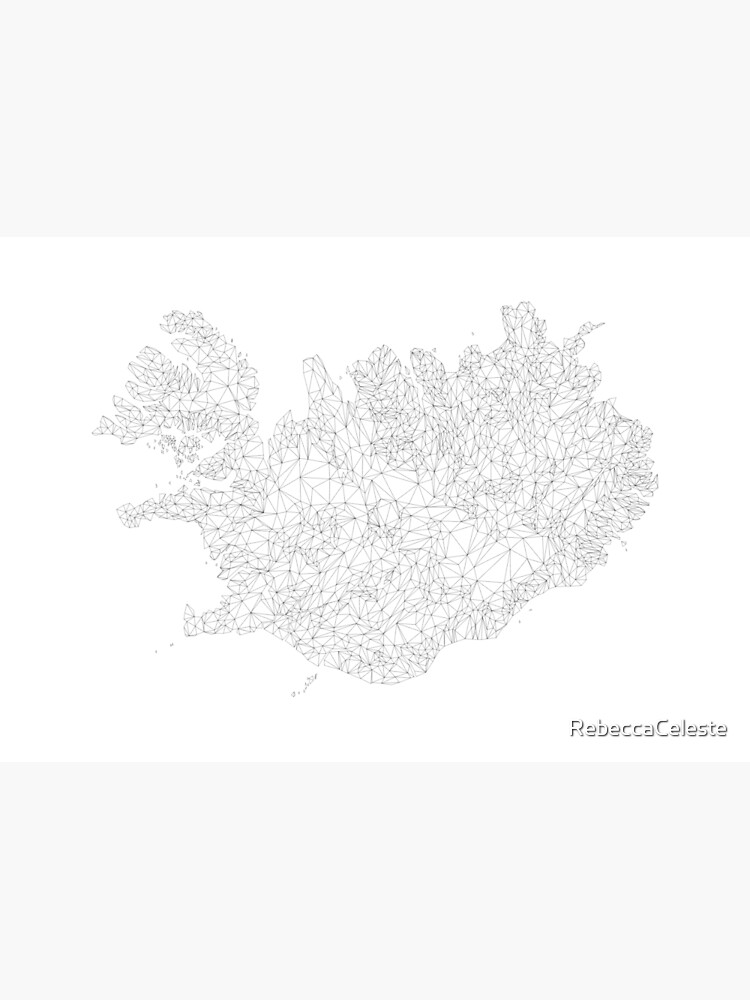 "Iceland Map Line Art Black Wanderlust" Art Print for Sale by ...