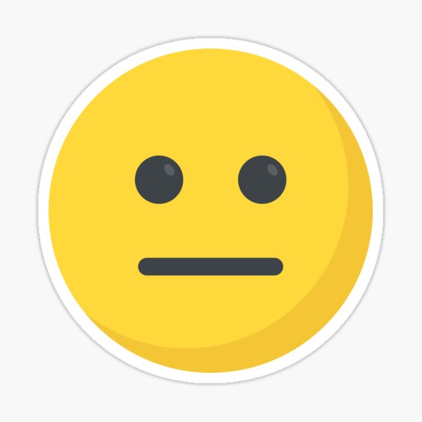 "Funny Straight Face Emoticon Cute Neutral Face Emoticon design ...