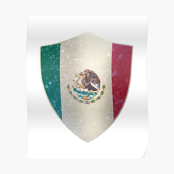 "Mexico Flag Shield" Poster by ockshirts | Redbubble