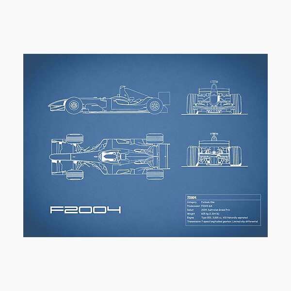 "The F2004 GP Blueprint" Photographic Print for Sale by rogue-design ...