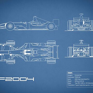 "The F2004 GP Blueprint" Sticker for Sale by rogue-design | Redbubble