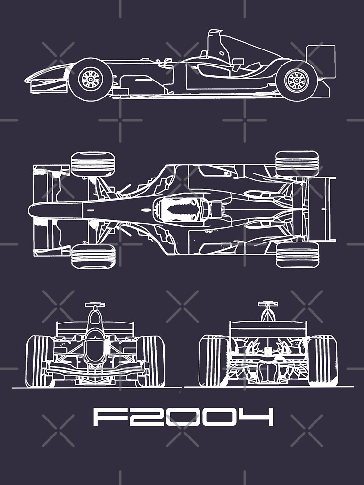 "The F2004 GP Blueprint" T-shirt for Sale by rogue-design | Redbubble ...