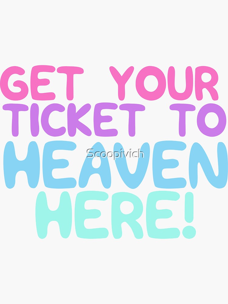 "Get your ticket to heaven here pink vintage" Sticker by Scoopivich ...