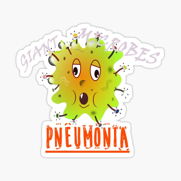 "Giant Microbes PNEUMONIA" Sticker by LeytonKit | Redbubble