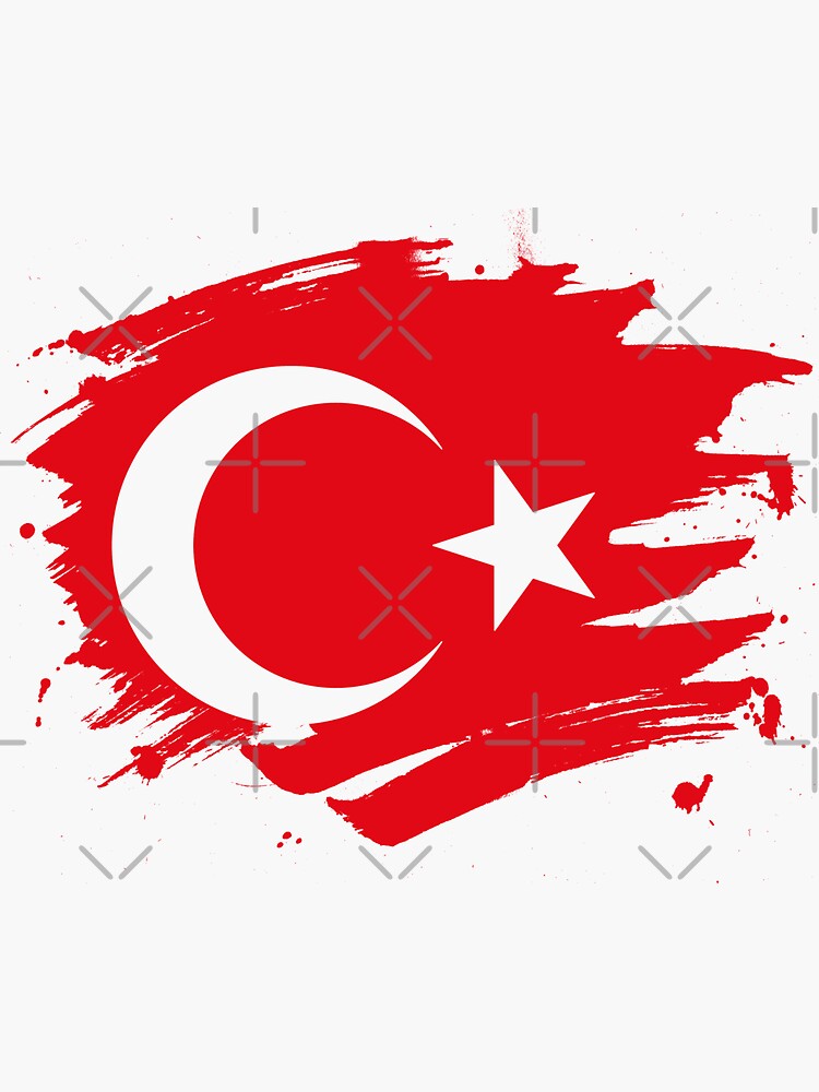 "Turkey Paint Splatter Flag Turkish Pride Design" Sticker by ockshirts ...
