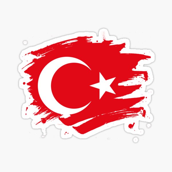 "Turkey Paint Splatter Flag Turkish Pride Design" Sticker by ockshirts ...