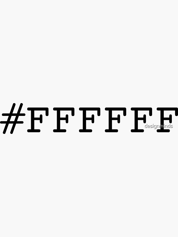 "#FFFFFF (white)" Sticker for Sale by designminds | Redbubble