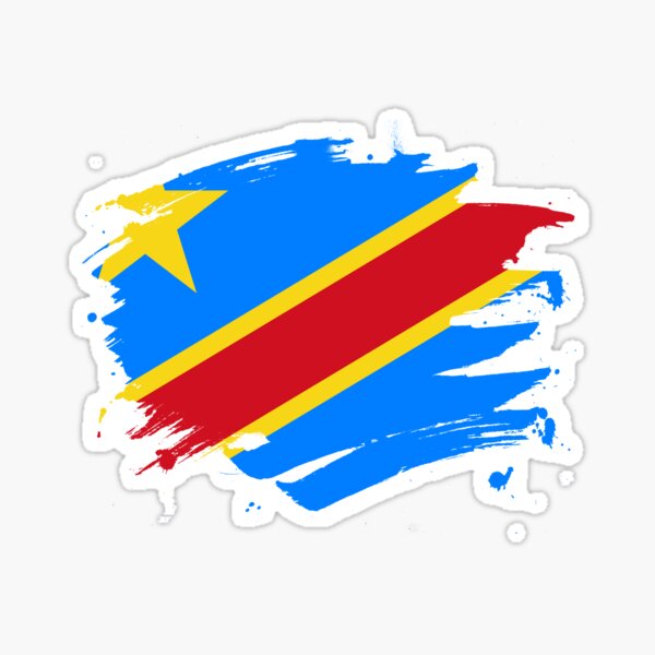 "DR Congo Paint Splatter Flag Congolese Pride Design" Sticker by ...