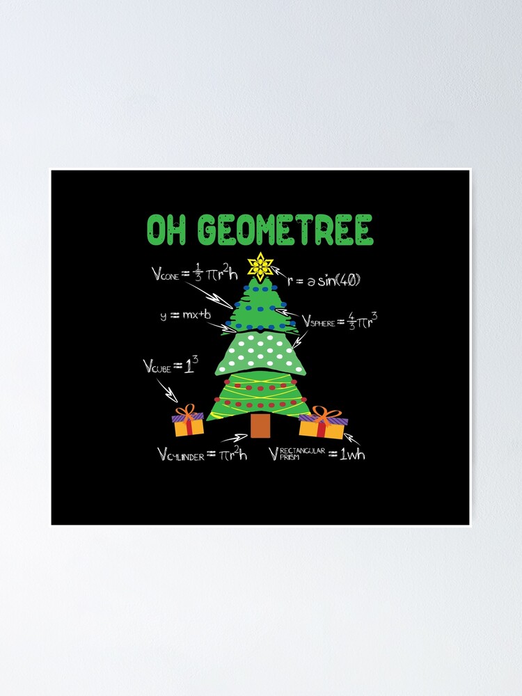 "Oh Geometree Geometry Math Science Teacher Christmas Gift" Poster for ...
