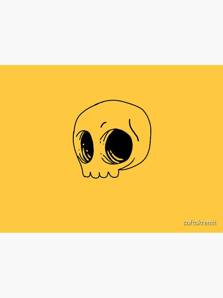 "Yellow Cute Chibi Skull" Sticker for Sale by softokremit | Redbubble