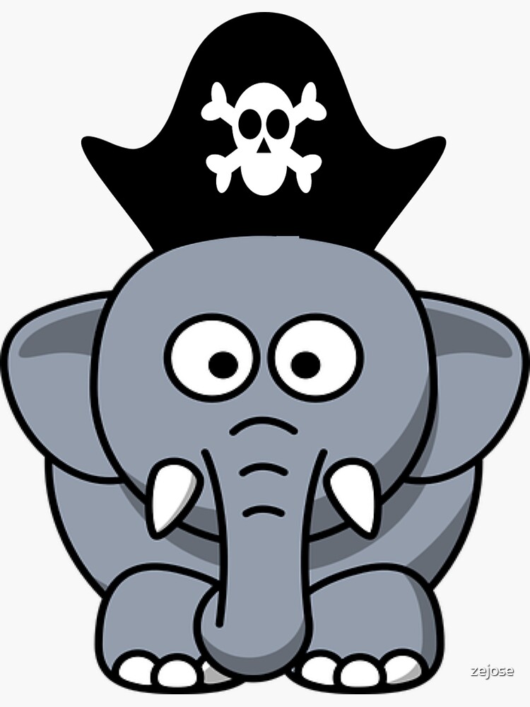 "Pirate elephant elephant pirate" Sticker for Sale by zejose | Redbubble