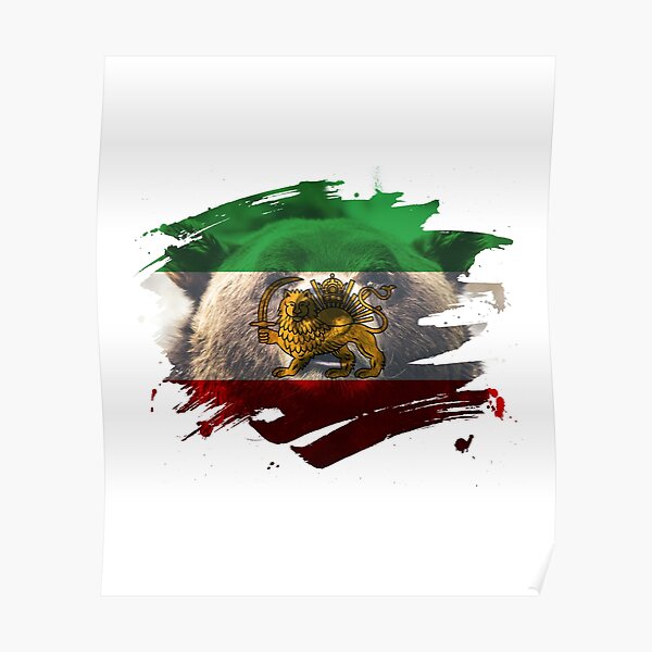 Póster «Persia Flag & Bear - Diseño del orgullo persa» de ockshirts ...