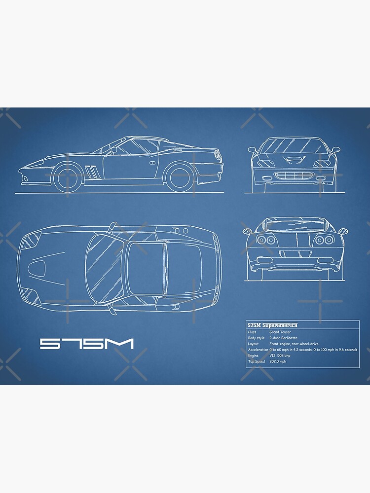 "The 575M Superamerica Blueprint" Poster by rogue-design | Redbubble