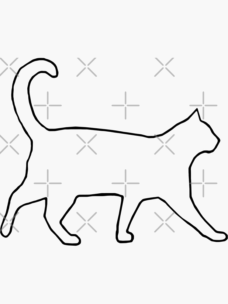 "Kitty Cat: Meow Friends - Outline " Sticker for Sale by SweetSpiceNice ...