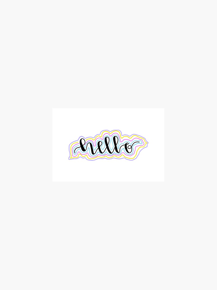 "hello in cursive." Sticker for Sale by caroniel222 | Redbubble