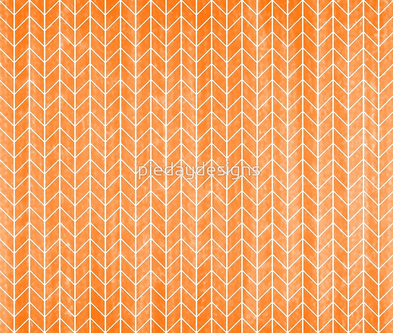 "Orange Herringbone" by piedaydesigns | Redbubble
