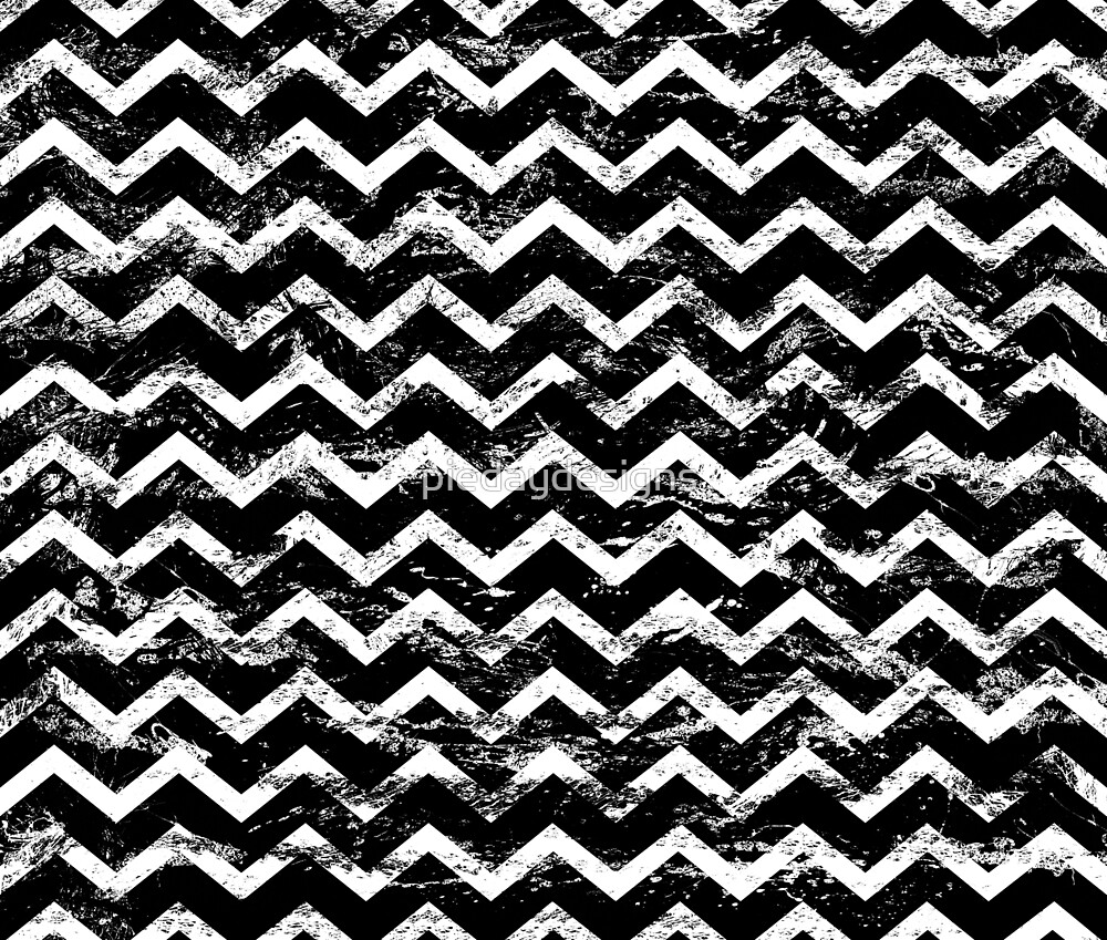 "Distessed Black and White Chevron" by piedaydesigns | Redbubble