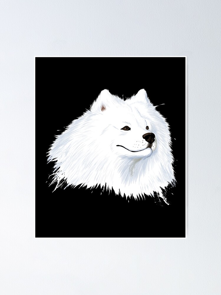 "Samoyed Dog Head" Poster by alwe-designs | Redbubble
