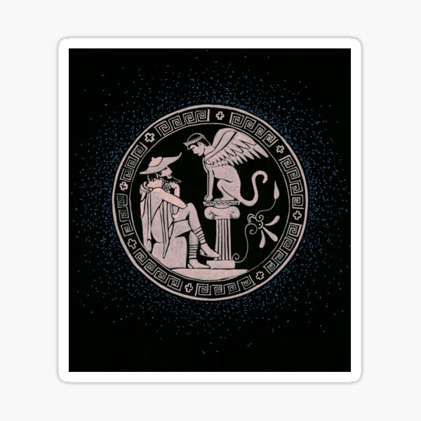 "Oedipus and the Sphynx" Sticker for Sale by ElliottDrewIt | Redbubble