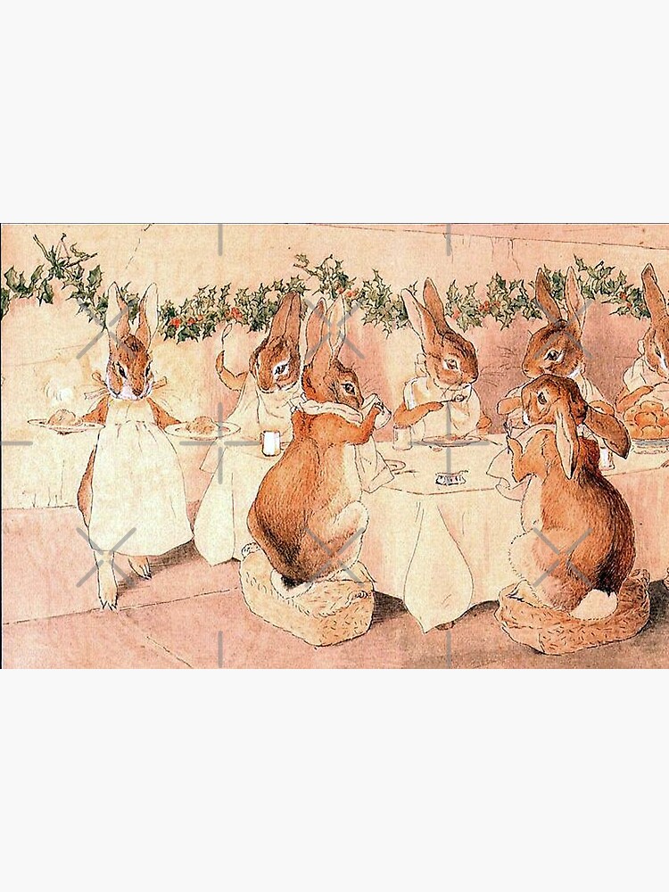 "Rabbits Christmas Dinner - Beatrix Potter" Greeting Card for Sale by ...