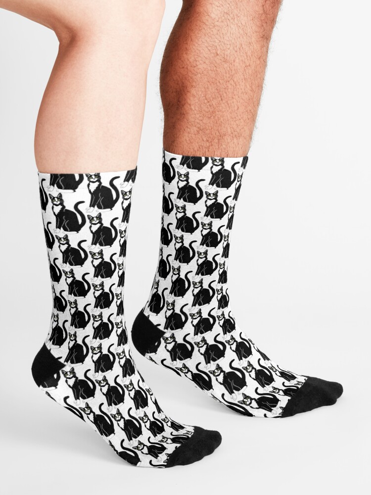 Tuxedo Cat Socks By Ferinefire Redbubble