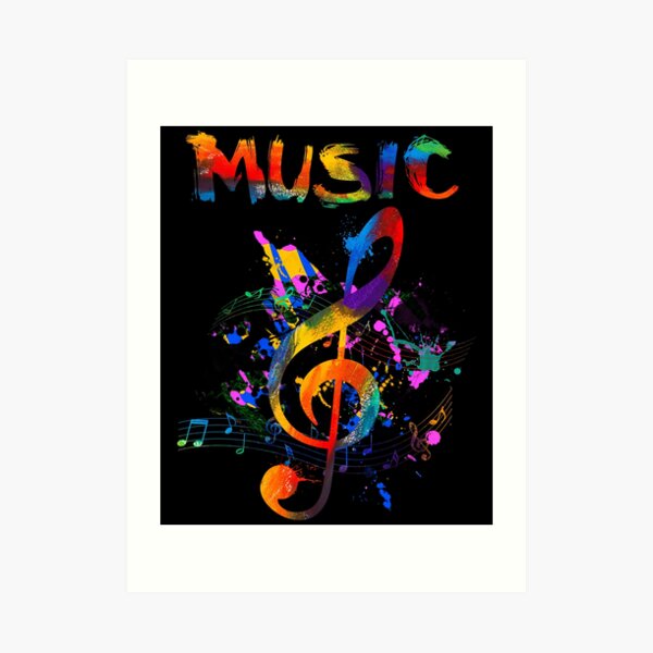 "Music Fan Gift Design Funky Treble Clef Music Note product" Art Print ...