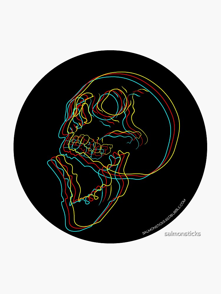 "Neon Skull Simple" Sticker by salmonsticks | Redbubble