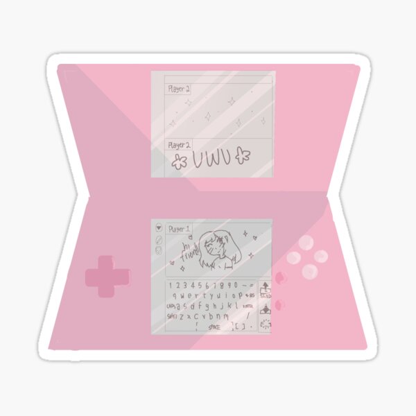 "PINK NINTENDO DS PICTOCHAT AESTHETIC" Sticker by dizzxyart | Redbubble