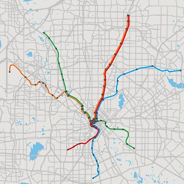 "Dallas Transit Map" Photographic Print for Sale by CPTVDesign | Redbubble