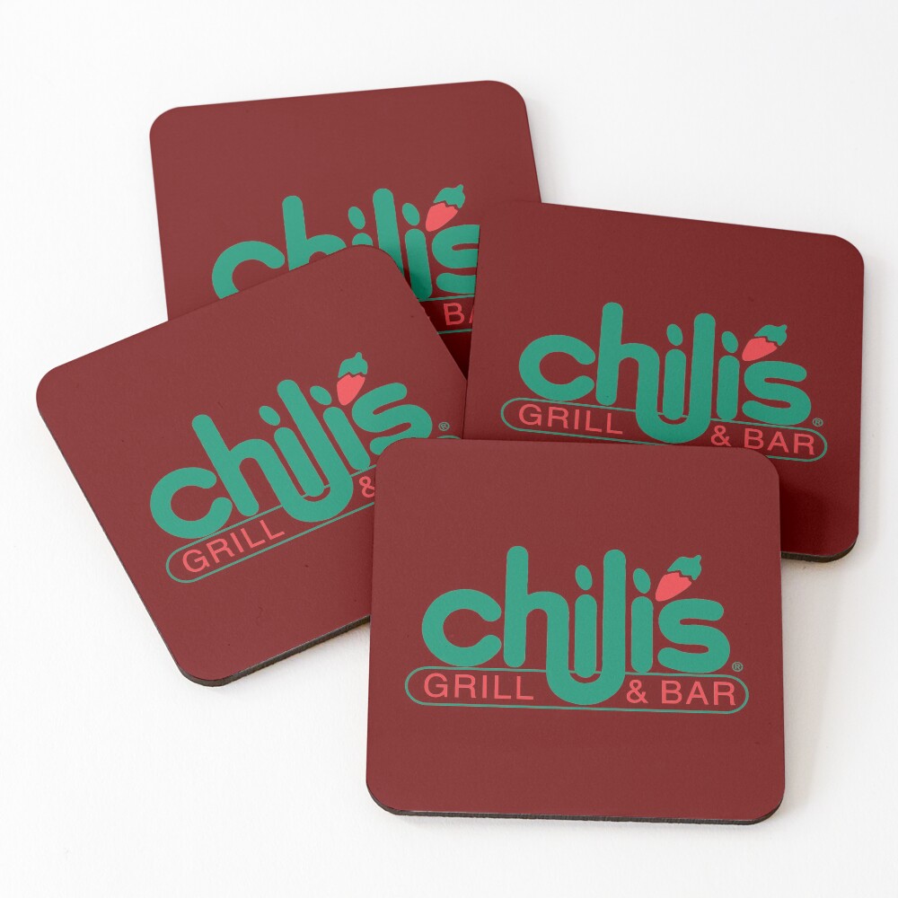 "Chili's Grill & Bar" Coasters (Set of 4) by eetu2 | Redbubble