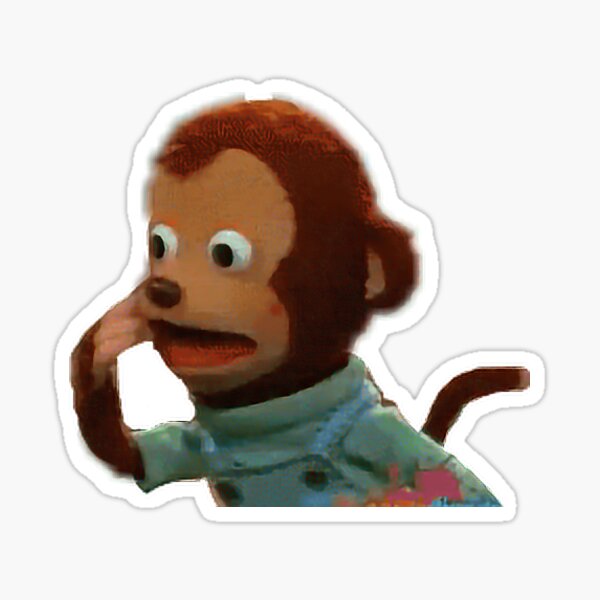 "Monkey puppet sticker" Sticker for Sale by XxNataliexX | Redbubble