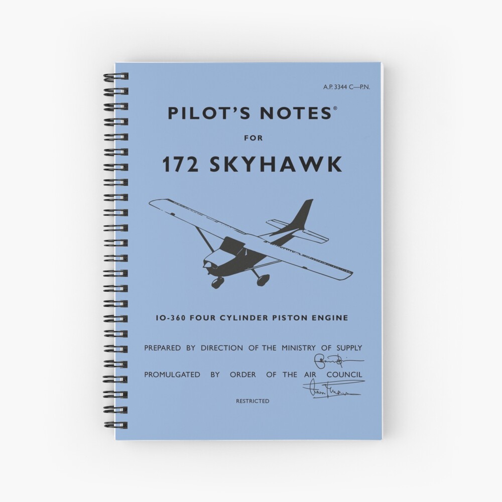 "Pilots Notes for Cessna 172" Spiral Notebook for Sale by Pilots-Notes ...