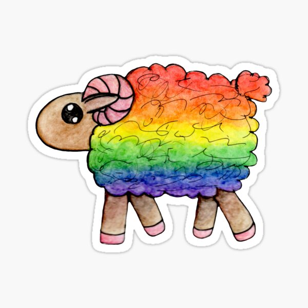 "Rainbow Gay Pride Sheep" Sticker for Sale by doowldles | Redbubble