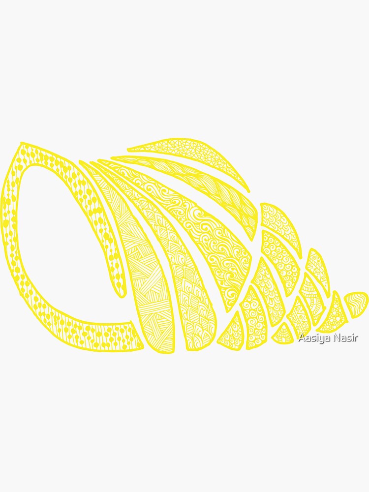 "Yellow Conch Shell" Sticker for Sale by ZendisaaArt | Redbubble