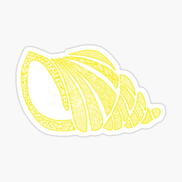 "Yellow Conch Shell" Sticker for Sale by ZendisaaArt | Redbubble
