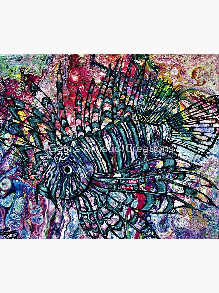 "Lionfish" Sticker for Sale by GreenGeckoArt | Redbubble