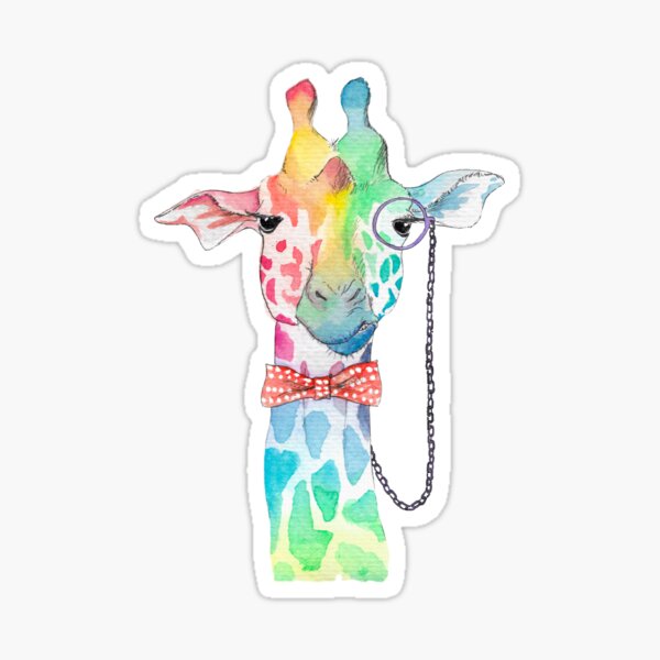 "Giraffe with monocle" Sticker for Sale by alfalfacentaure | Redbubble