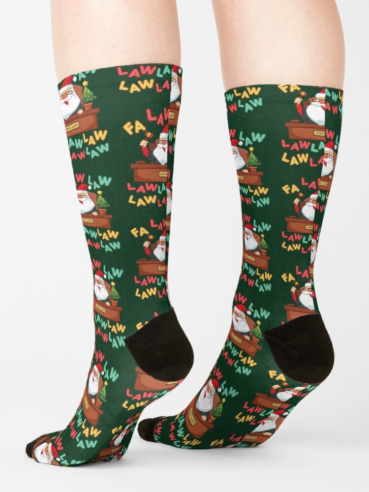 "Funny Lawyer Christmas Santa Fa Law Law" Socks for Sale by jaygo ...