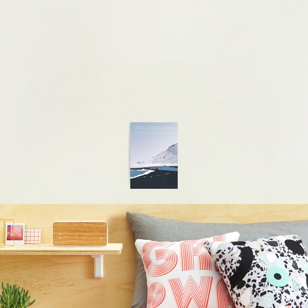 "Vik Reynisfjara Black Sand Beach, Iceland Travel Poster" Photographic ...